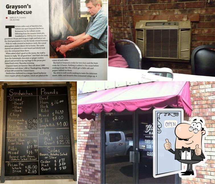 Grayson's Barbeque in Clarence - Restaurant menu and reviews