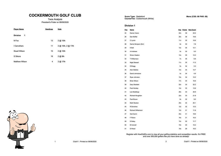 Cockermouth Golf Club in Embleton - Restaurant reviews