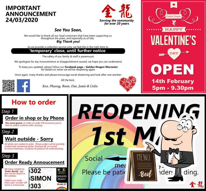 Golden Dragon Chinese Takeaway, Worcester - Restaurant menu, prices and ...