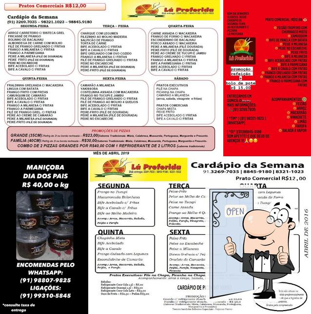 Restaurante Pizzaria Lá Preferida, Belém - Menu do restaurante, preços ...