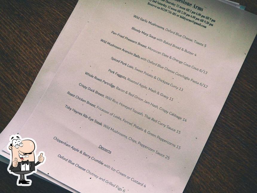 Biddestone Arms in Colerne - Restaurant menu and reviews