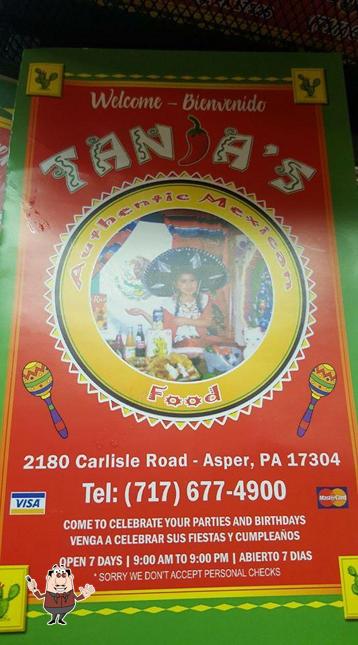 Tania's Mexican Restaurant Gettysburg PA, Aspers - Restaurant menu ...