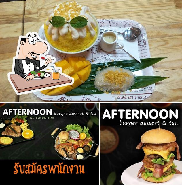 AFTERNOON burger dessert & tea เบอร์เกอร์ สเต๊ก บิงซู คากิโกริ ชาพะยอม ...