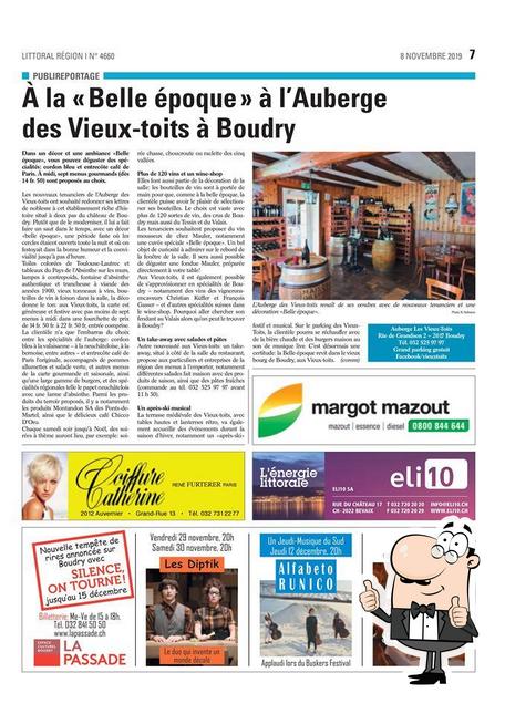 La Brasserie - Auberge des Vieux-Toits, Boudry - Restaurant menu and ...