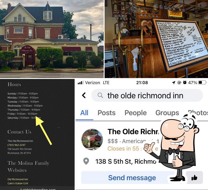 Old Richmond Inn, Richmond - Restaurant menu, prices and reviews