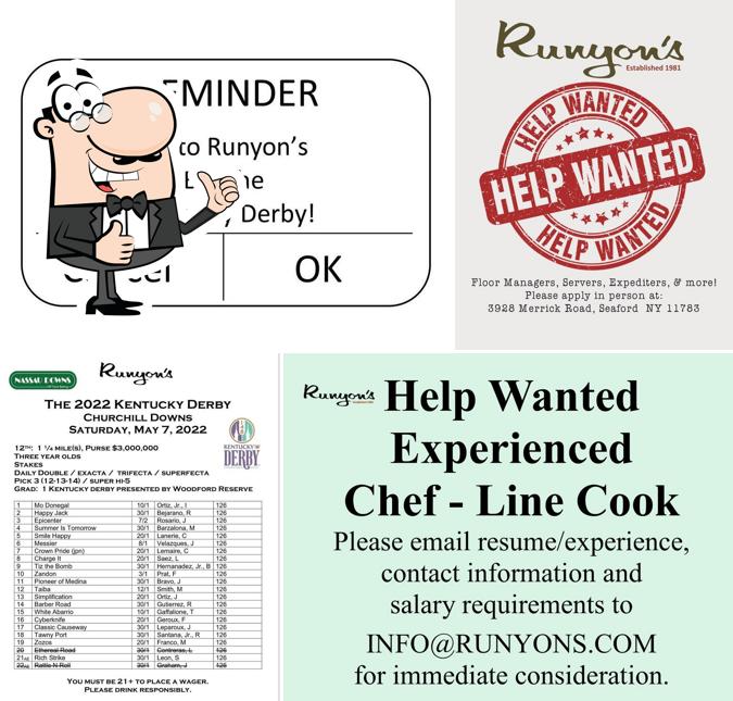 Runyon's, Seaford - Restaurant menu, prices and reviews