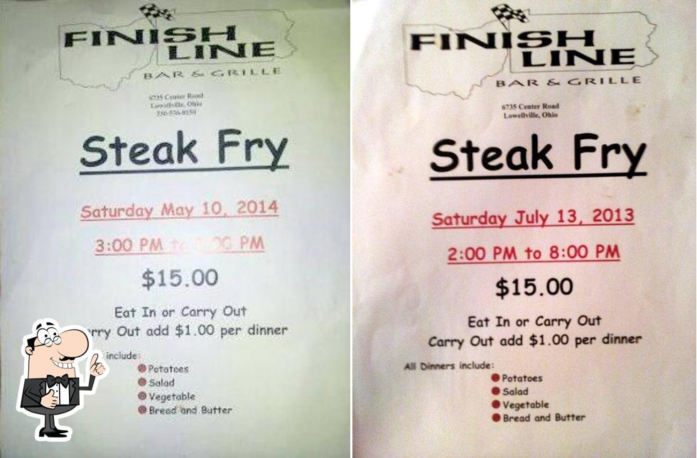 Finish Line Bar & Grille, Lowellville - Restaurant menu, prices and reviews