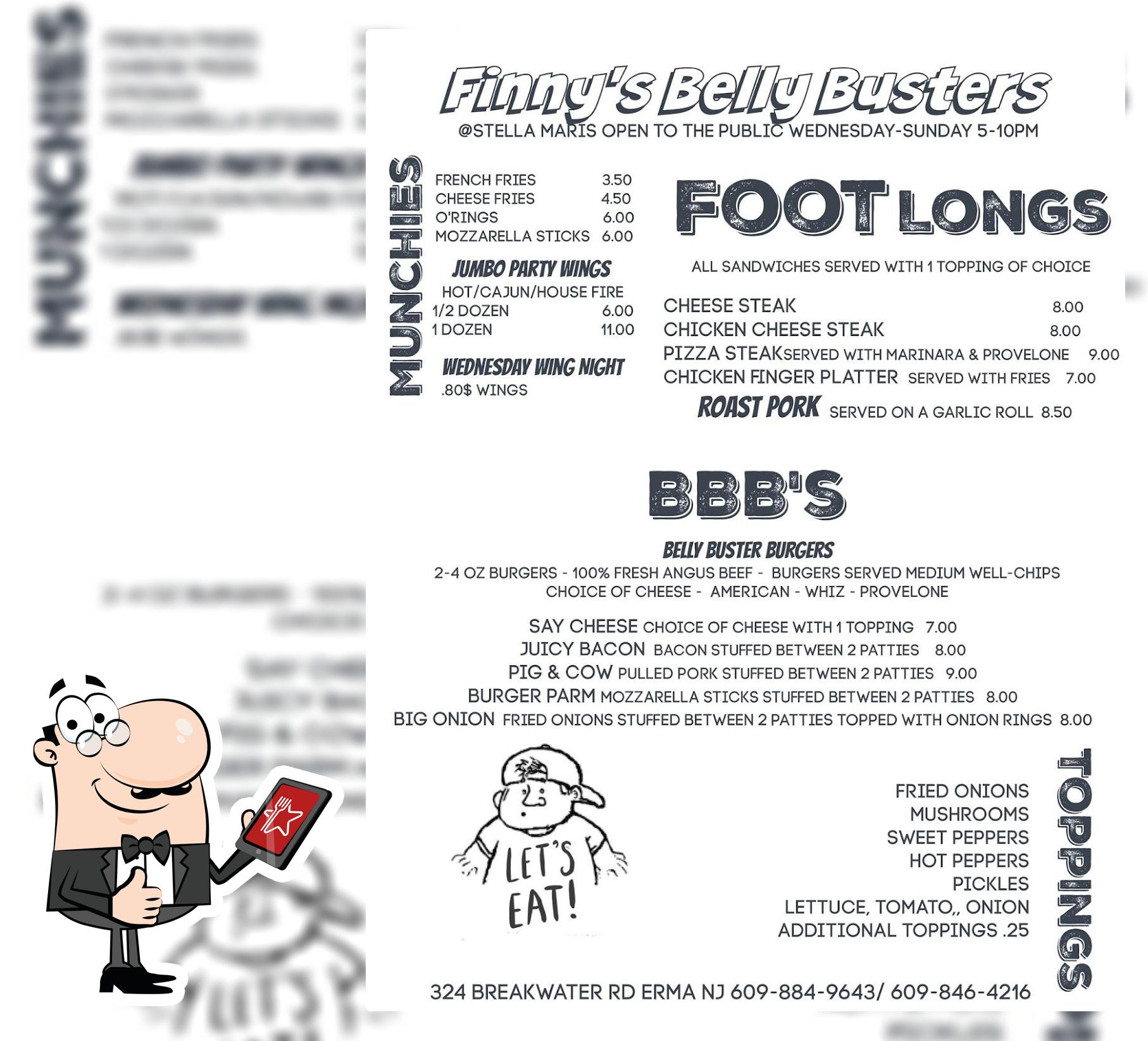 Finny's Belly Busters, North Cape May - Restaurant menu, prices and reviews