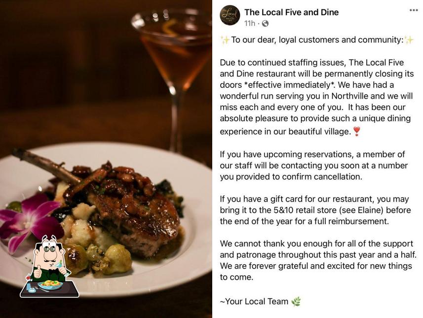The Local Five and Dine, Northville - Restaurant menu, prices and reviews