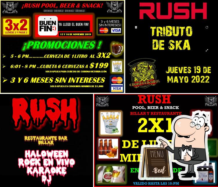 RUSH pool beer & snack, Ciudad de México - Menú del restaurante ...