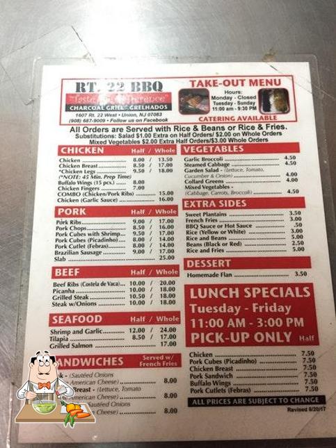 Route 22 BBQ, Union - Restaurant menu, prices and reviews