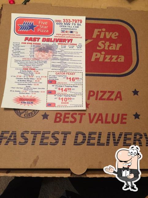 Five Star Pizza, 600 NW 75th St in Gainesville - Restaurant menu and ...