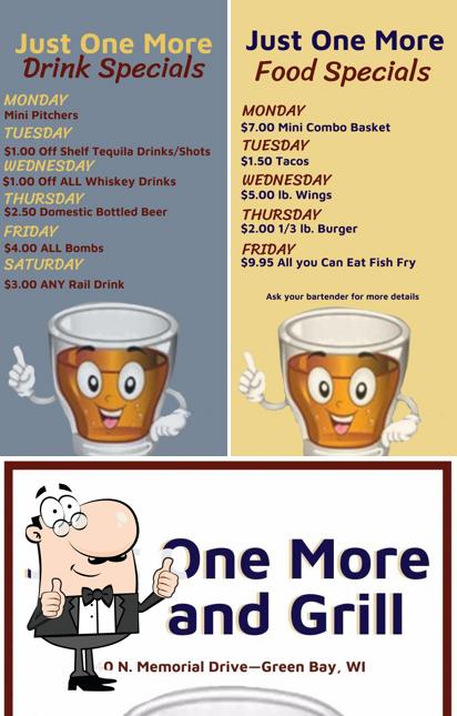Just One More Bar & Grill, Green Bay - Restaurant menu, prices and reviews