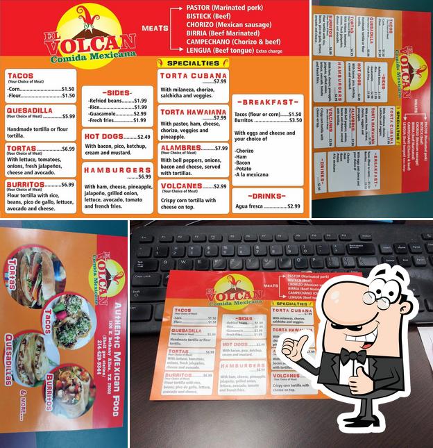 Restaurante El Volcan Comida Mexicana, Allen - Carta del restaurante y ...