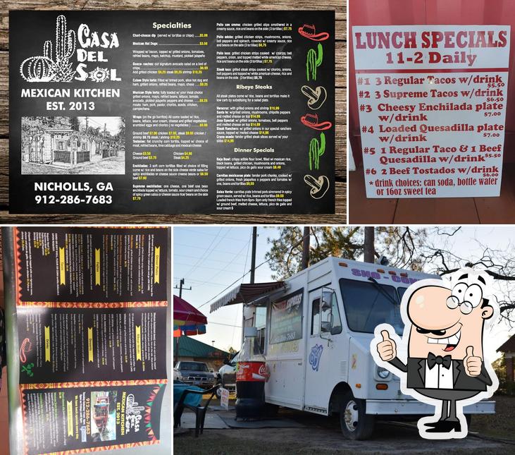 Casa Del Sol, Mexican Kitchen, Nicholls - Restaurant menu, prices and ...
