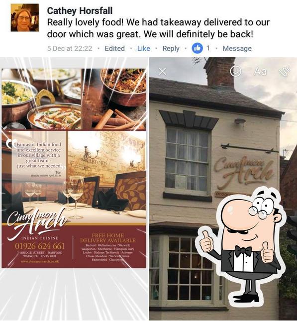 Cinnamon Arch, Barford - Restaurant menu, prices and reviews