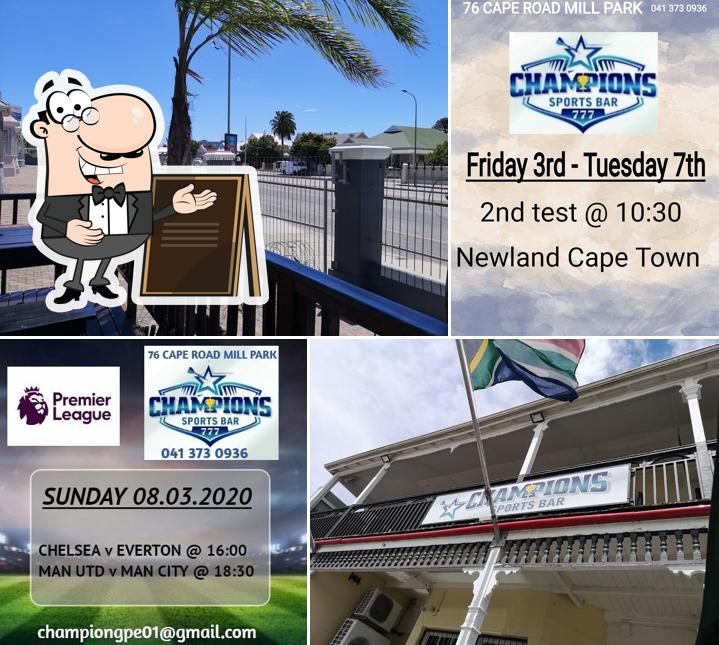 Champions Sports Bar, Port Elizabeth - Restaurant menu, prices and reviews