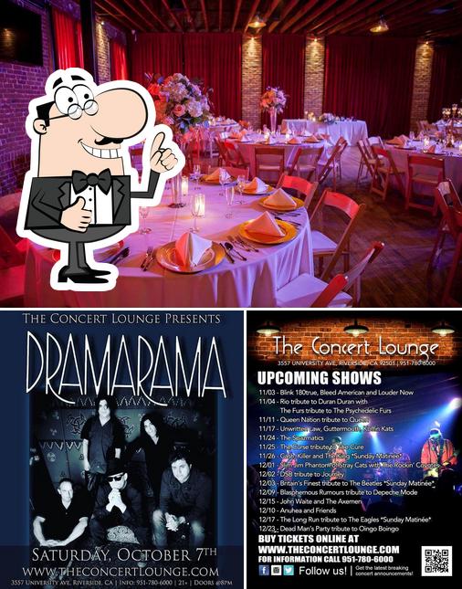 The Concert Lounge, Riverside - Restaurant menu, prices and reviews