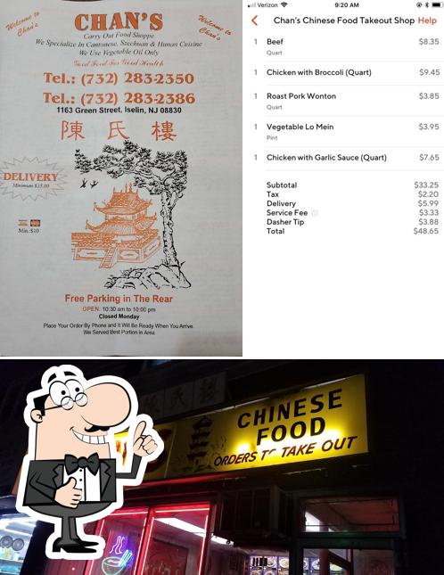 Chan's Chinese Food in Woodbridge Township - Restaurant menu and reviews