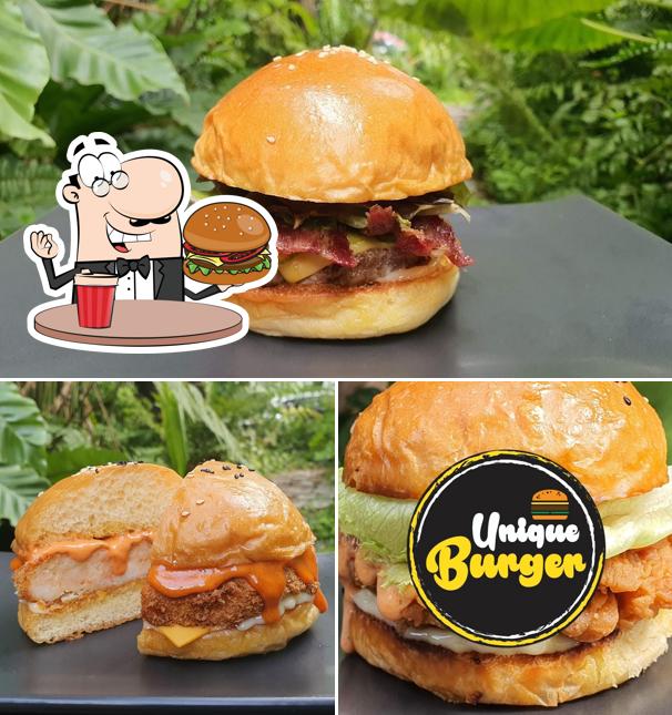 Restaurante UNIQUE BURGER สาขา ม.รังสิต, Bang Phun - Carta del ...