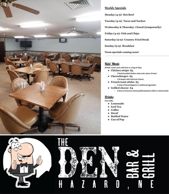 The Den Bar & Grill, Hazard - Restaurant menu, prices and reviews