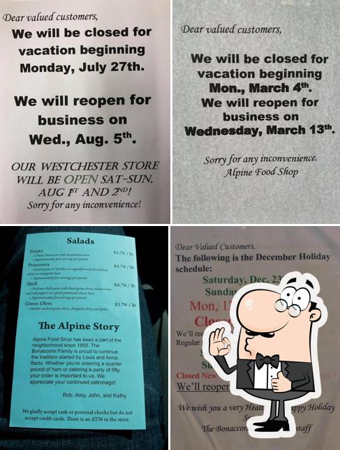 Alpine Food Shop, Elmwood Park - Restaurant menu, prices and reviews