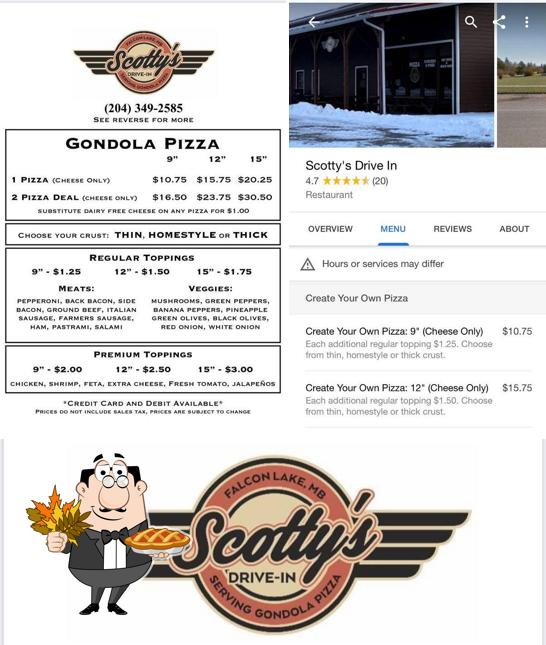 Scotty's Drive-In Gondola Pizza, Falcon Beach - Restaurant menu, prices ...