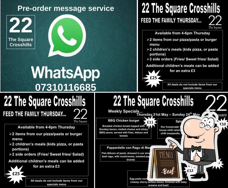 22 The Square, Cross Hills - Restaurant menu, prices and reviews