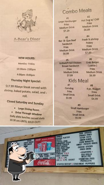 A-Bear's Diner, New Iberia - Restaurant menu, prices and reviews