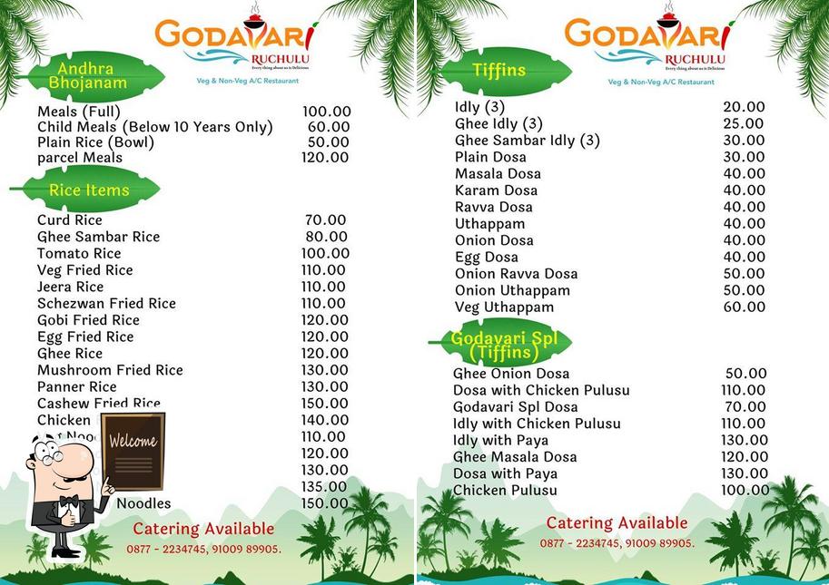 Godavari Ruchulu Tirupati Tirupati, Tirupati - Restaurant menu, prices ...