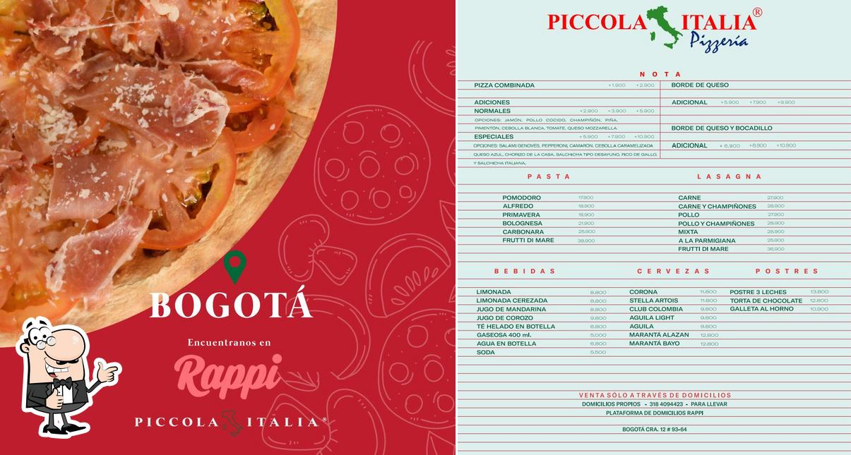 Pizzería Piccola Italia Parque 93 Bogotá, Bogotá - Restaurant menu and ...