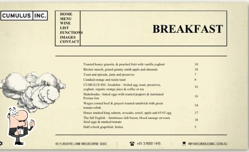 Cumulus Inc. in Melbourne - Restaurant menu and reviews
