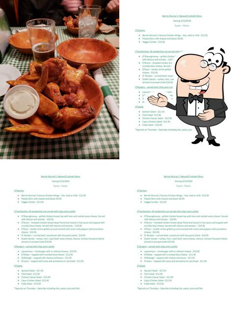 Bernie Murray's, Elmira - Restaurant menu, prices and reviews