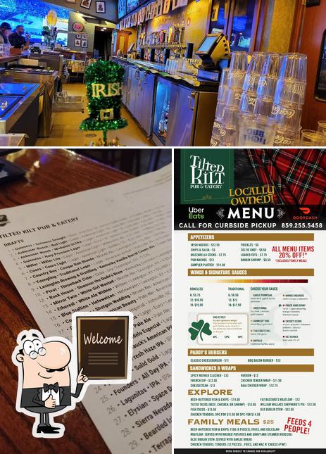 Tilted Kilt Pub and Eatery Lexington, KY in Lexington - Restaurant menu ...