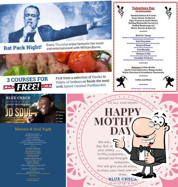 Blue Check Restaurant, Bushey - Restaurant menu, prices and reviews