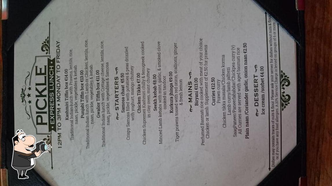 Pickle Restaurant in Dublin - Indian restaurant menu and reviews