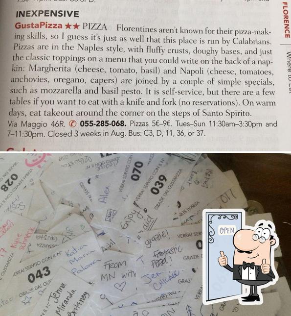 Gustapizza pizzeria, Florence - Restaurant menu and reviews