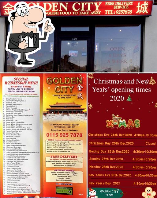 Golden City Chinese take away, Beeston - Restaurant menu, prices and ...