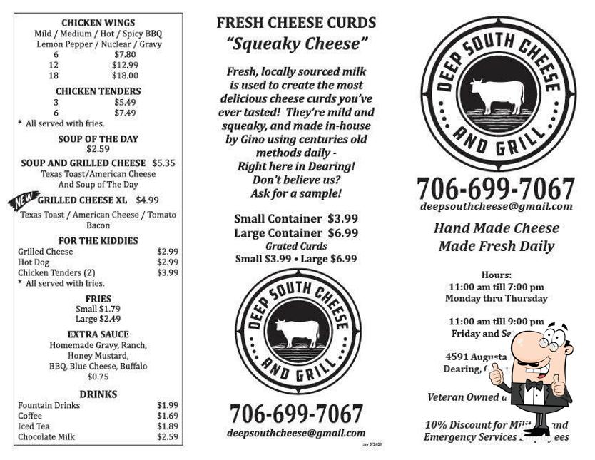 Deep South Cheese and Grill in Dearing - Restaurant menu and reviews