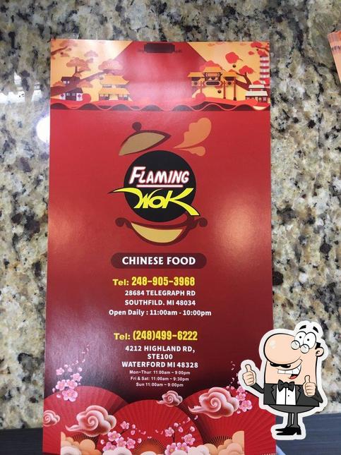 Flaming Wok Chinese in Waterford Township - Restaurant menu and reviews