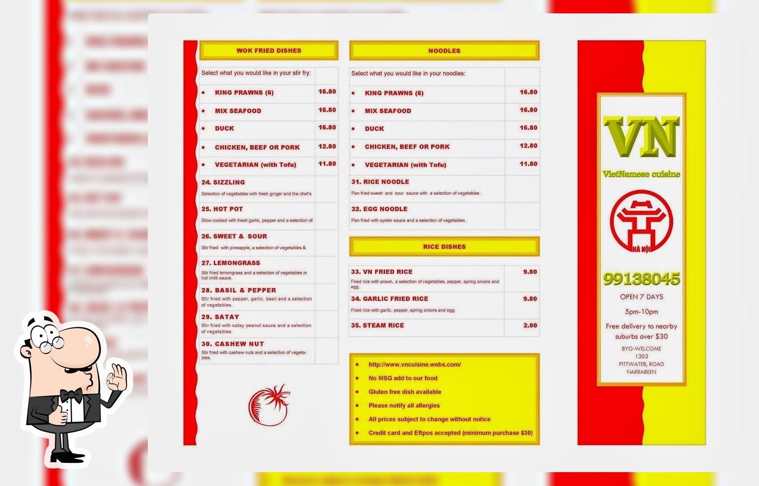 VN Vietnamese Cuisine, Narrabeen - Restaurant menu, prices and reviews