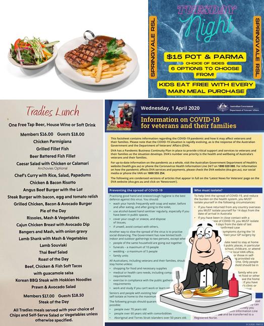 Springvale RSL, Springvale - Restaurant menu, prices and reviews