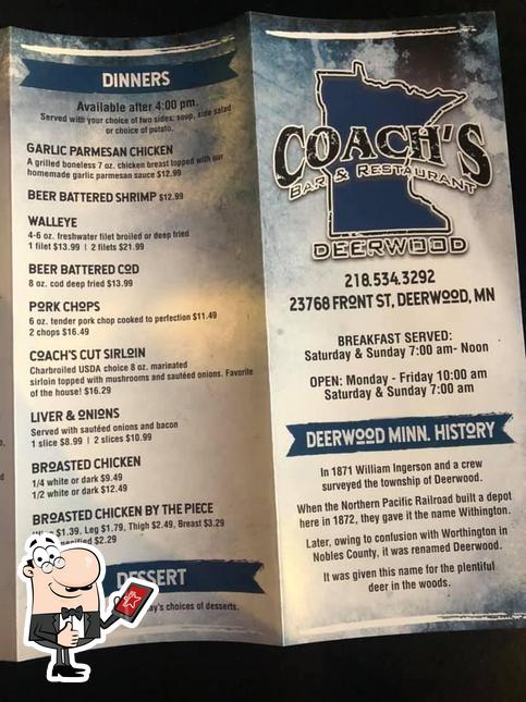 Coach's Corner Sports Pub in Deerwood - Restaurant menu and reviews