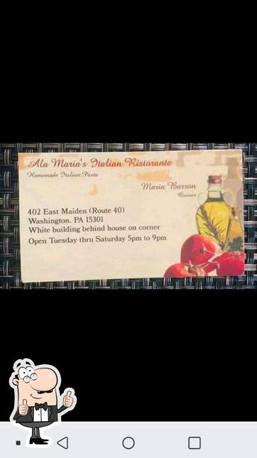 Ala Maria’s, Washington - Restaurant menu, prices and reviews