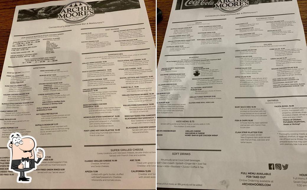 Archie Moore’s Bar & Restaurant, Branford - Restaurant menu, prices and ...