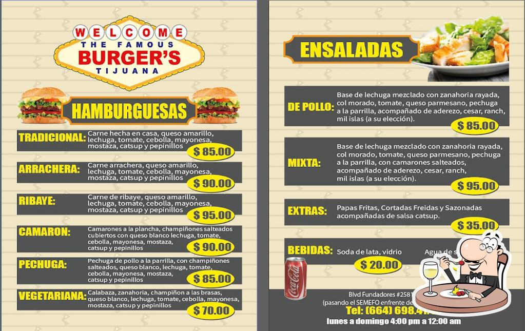 FAMOUS BURGER'S TIJUANA, Tijuana - Restaurant menu, prices and reviews