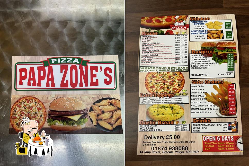 Papa Zone'S, Brecon - Restaurant menu, prices and reviews