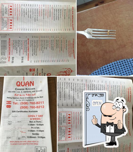 Quan Chinese Kitchen in Dennis - Restaurant menu and reviews