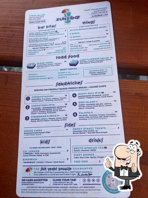 Zunzibar in Tybee Island - Restaurant menu and reviews