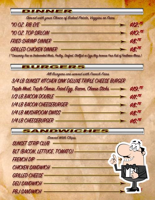 Sunset Strip, Portland - Restaurant menu, prices and reviews